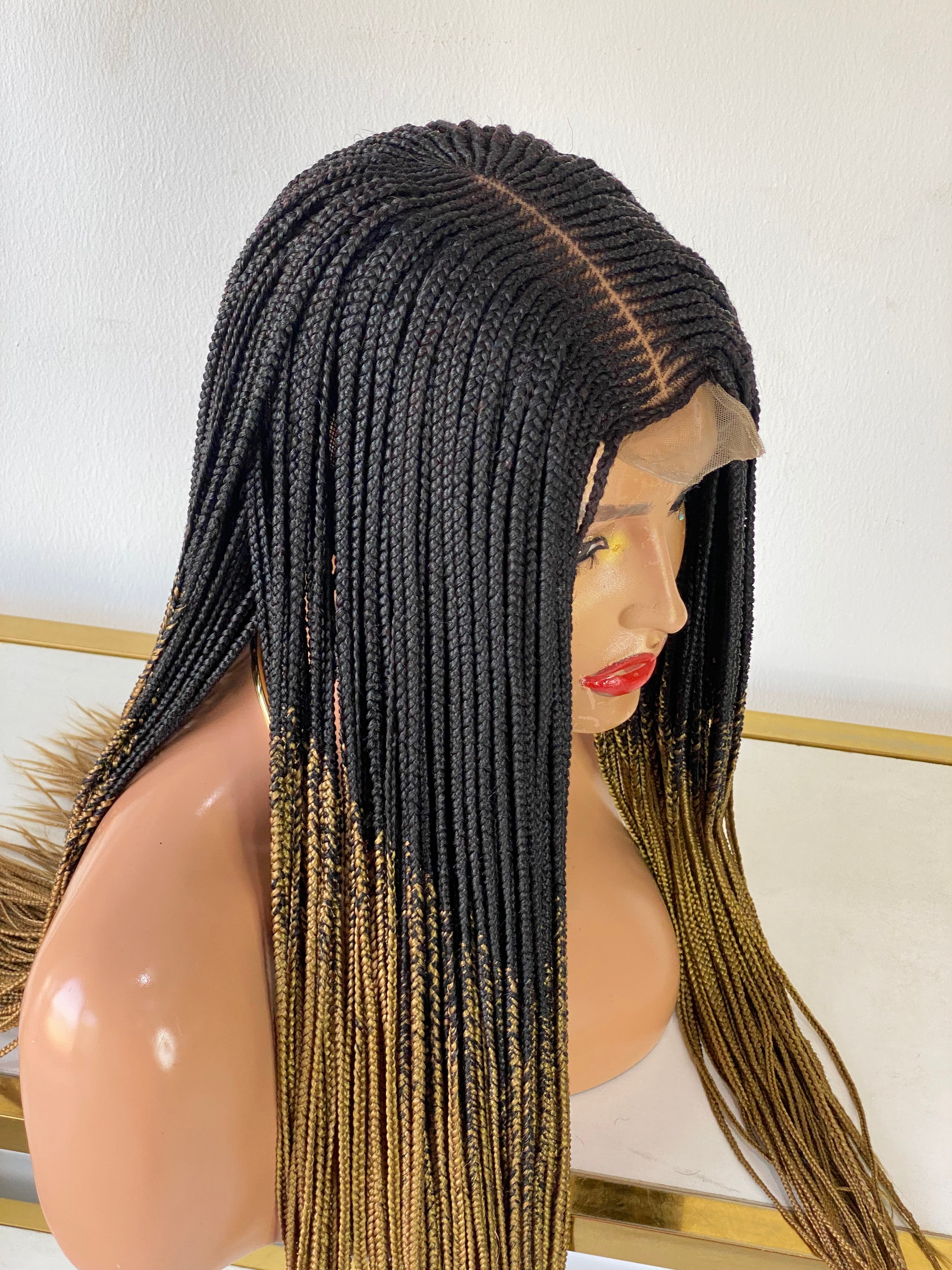 Ready to Ship - Tribal Cornrow Braided Wig (Closure Lace) - Poshglad ...