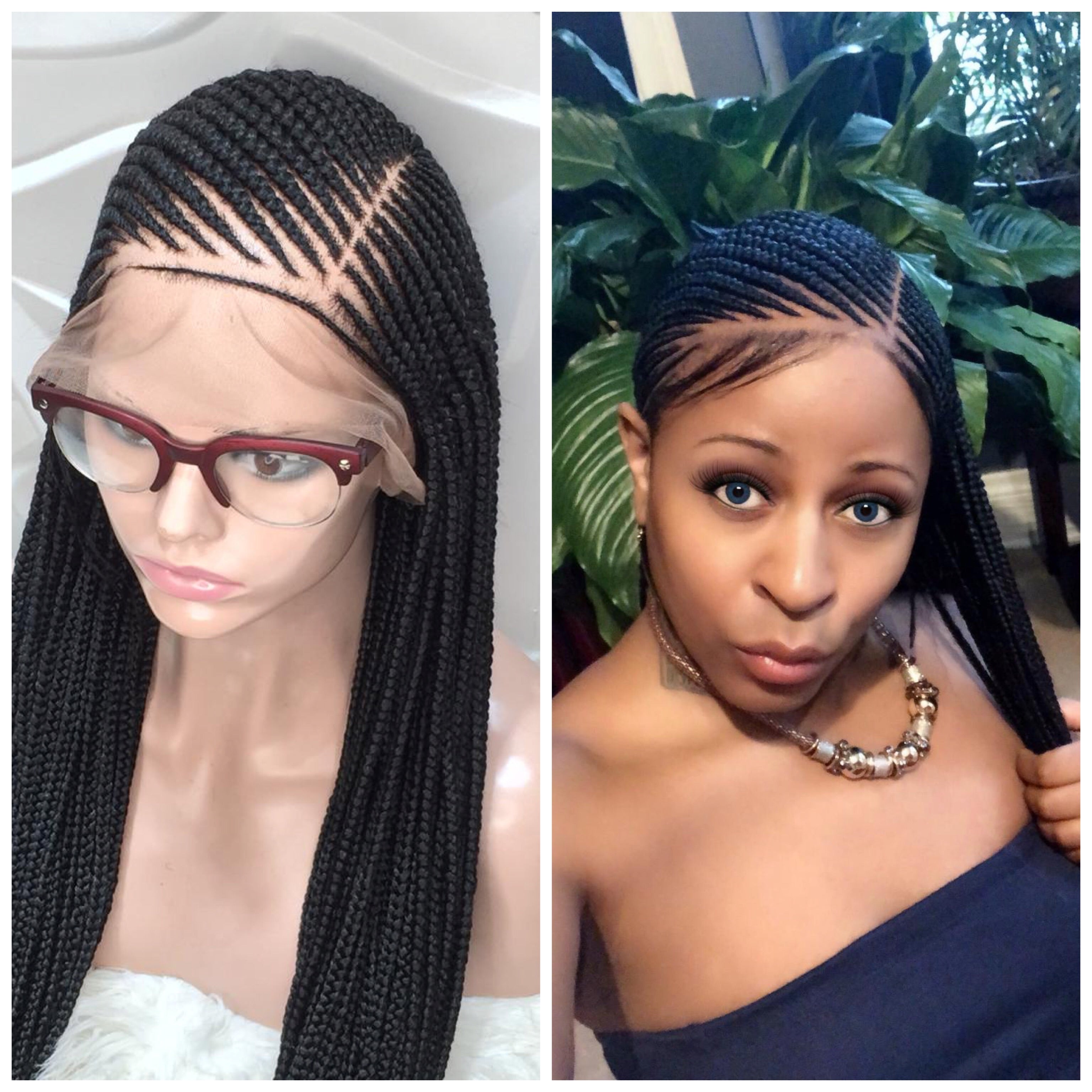Cornrow Braid Wig - Full Lace - Effia - Poshglad Braided Wigs