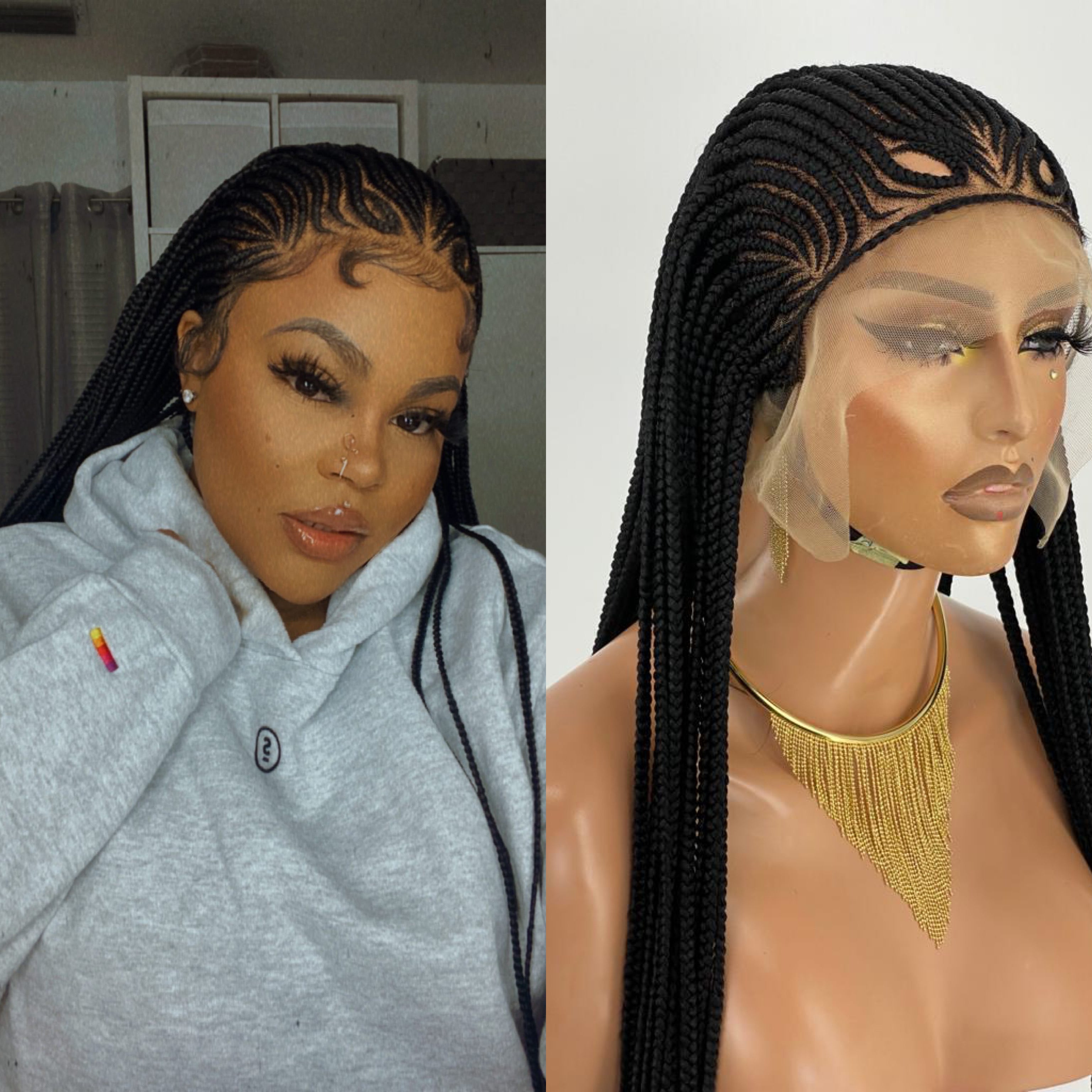 Wig Fab Cornrow 13 by 4 Ready to ship - Poshglad Braided Wigs